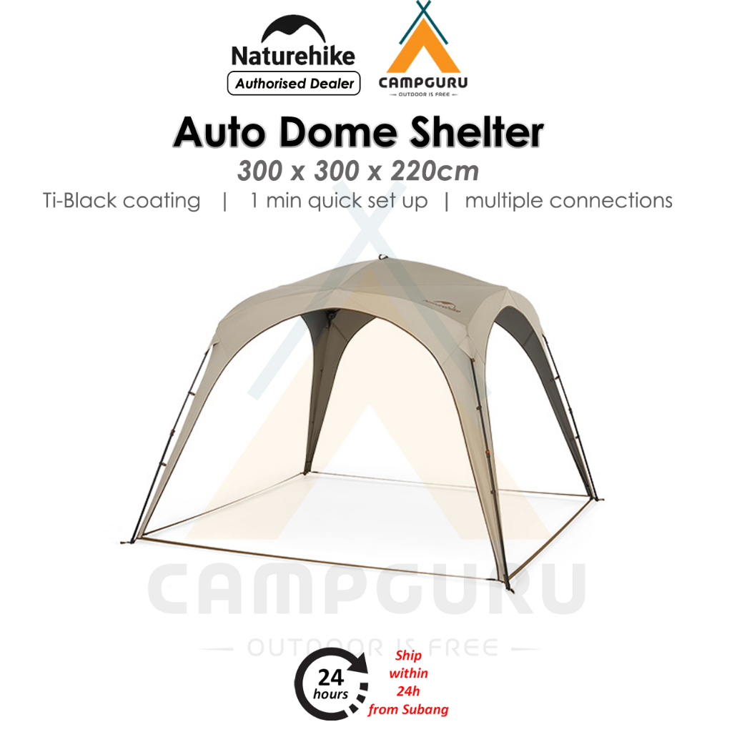 Naturehike Auto Dome Shelter Ti-Black Coating Tent Tarp Flysheet Multi ...