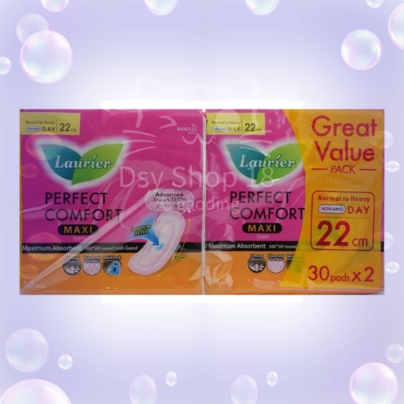 Laurier Perfect Comfort Super Maxi 22cm (20’s x 2 / 30’s x 2) Twin Pack ...