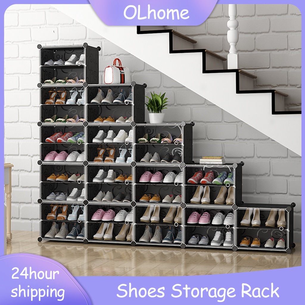 Almari Kasut Rak Kasut Bertutup Shoe Rack Shoes Rack With Door Plastic ...