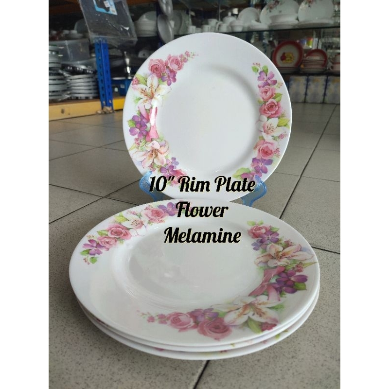 10" Rim Plate Flower Melamine 6Pcs | Shopee Malaysia