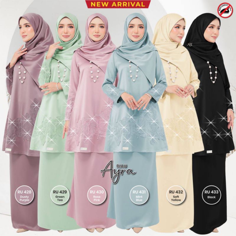 Baju Kurung Riau Ayra Baju Raya 2024 Kurung Riau Moden Lace Exclusive Plussize | Shopee Malaysia