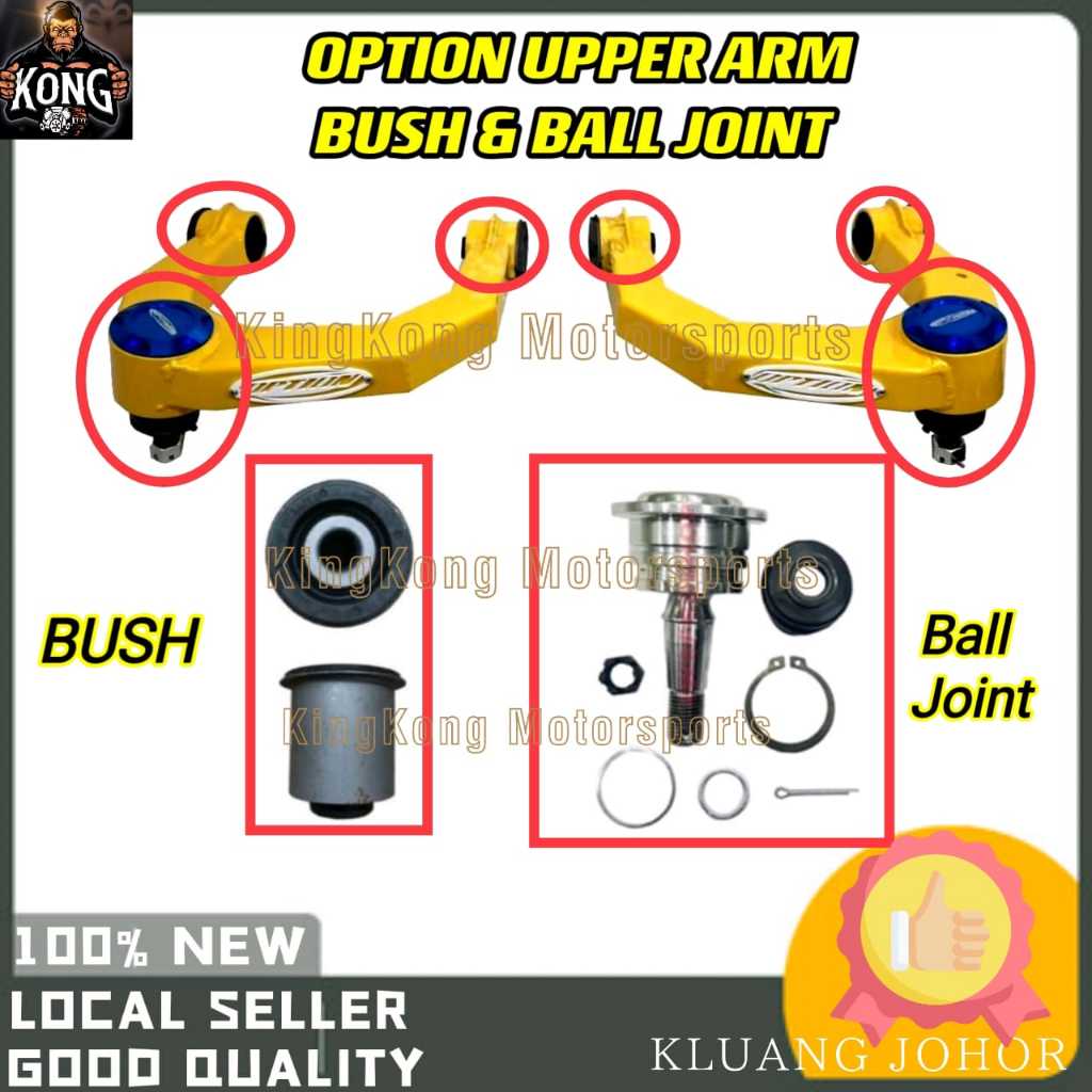 OPTION UPPER ARM BUSH BALL JOINT HILUX VIGO REVO RANGER T6 T7 T8 NAVARA ...