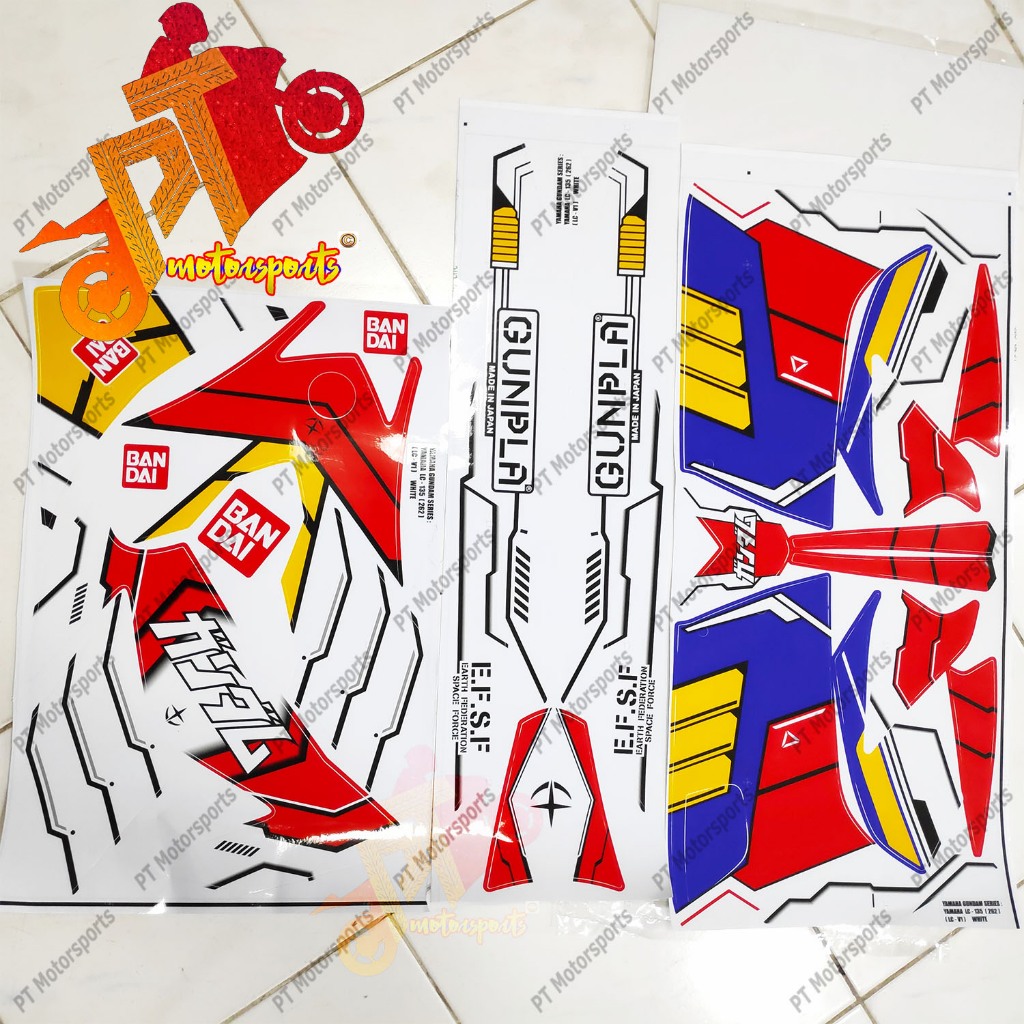 LC 135 V1 V2 V3 V4 V5 V6 V7 Gundam Sticker Robot Body Stripe White Red ...