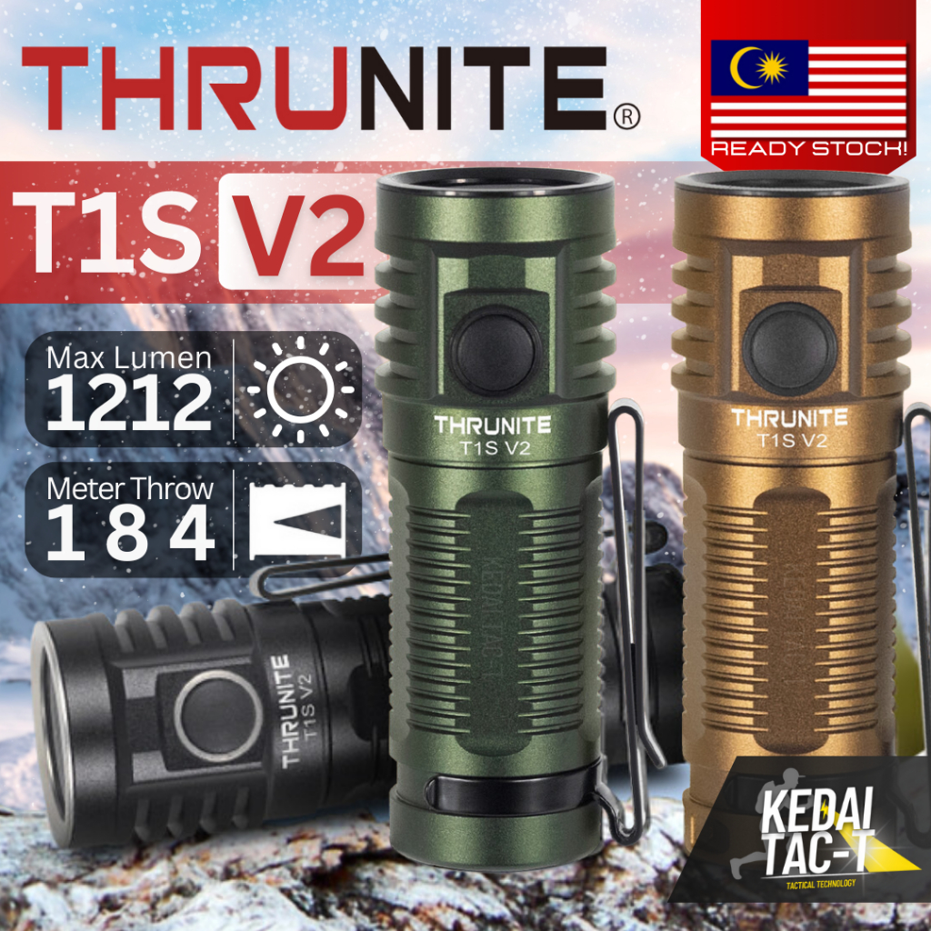 THRUNITE T1S V2 - 1212 LUMEN Mini EDC Rechargeable Flashlight ...