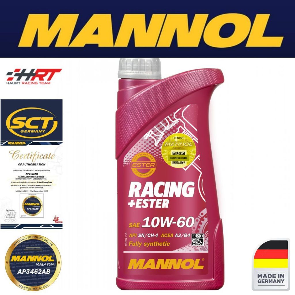 MANNOL Racing Ester 10W60 MN7902 (Made in GERMANY) - 1L Fully Synthetic ...