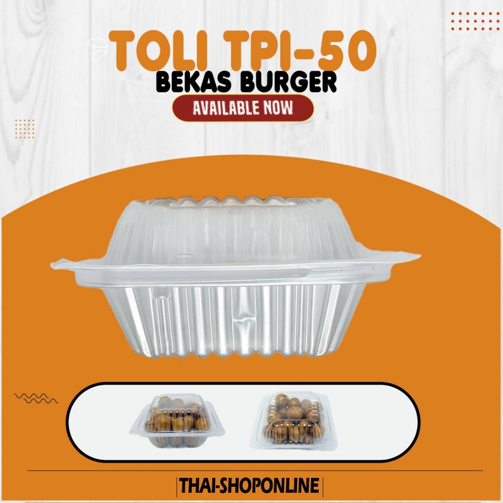 Toli TPI-50 Burger Box/ Bekas Burger / Disposable Plastic Food Box ...