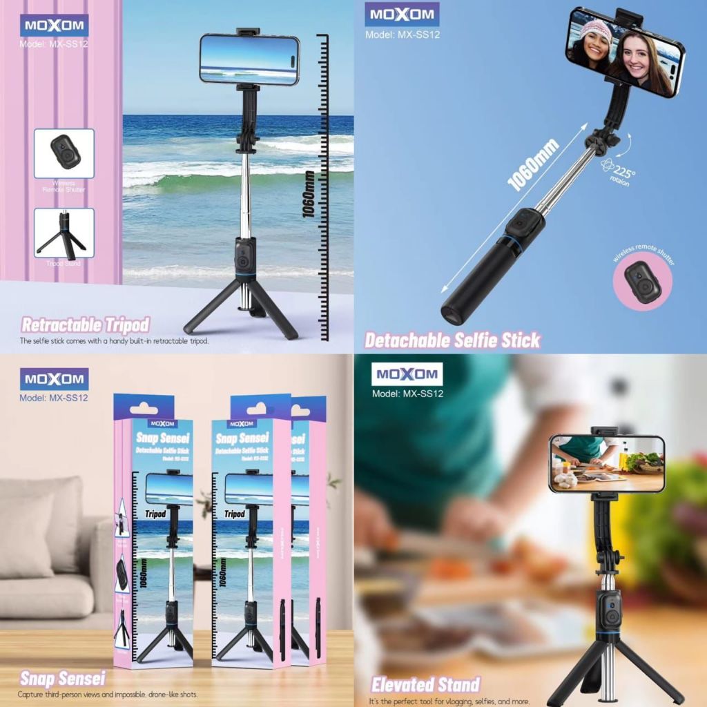 MOXOM MX-SS12 DETACHABLE SELFIE STICK 📍 1060MM 📍 TRIPOD STAND 📍 ...