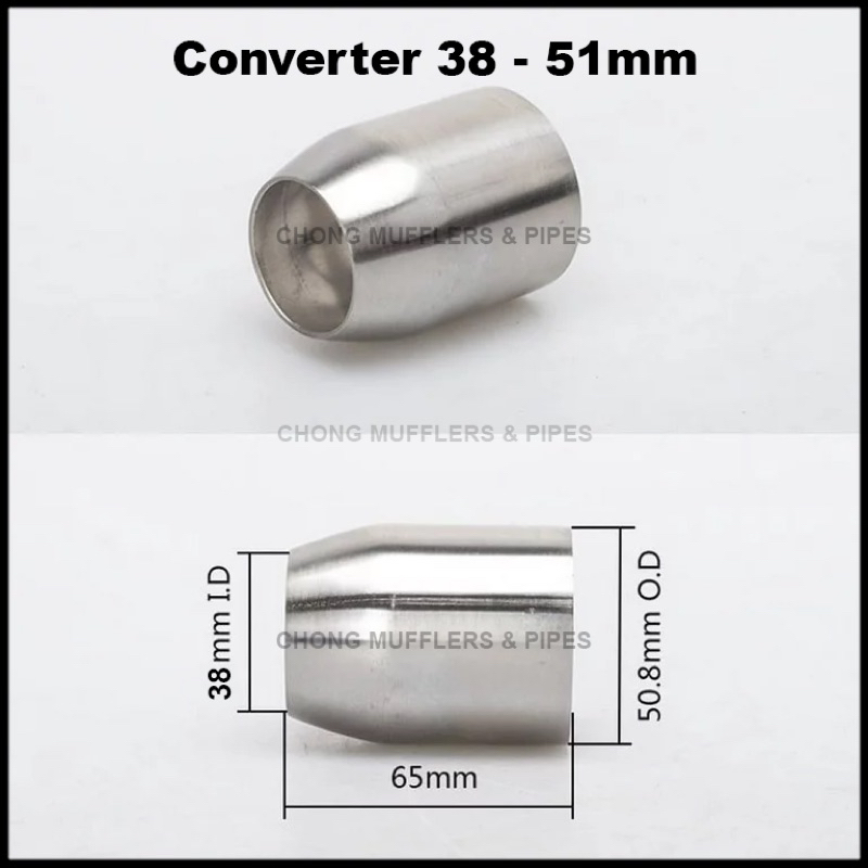 (Buy 2 Free 1) Universal Exhaust converter 38 to 51mm Adapter ...
