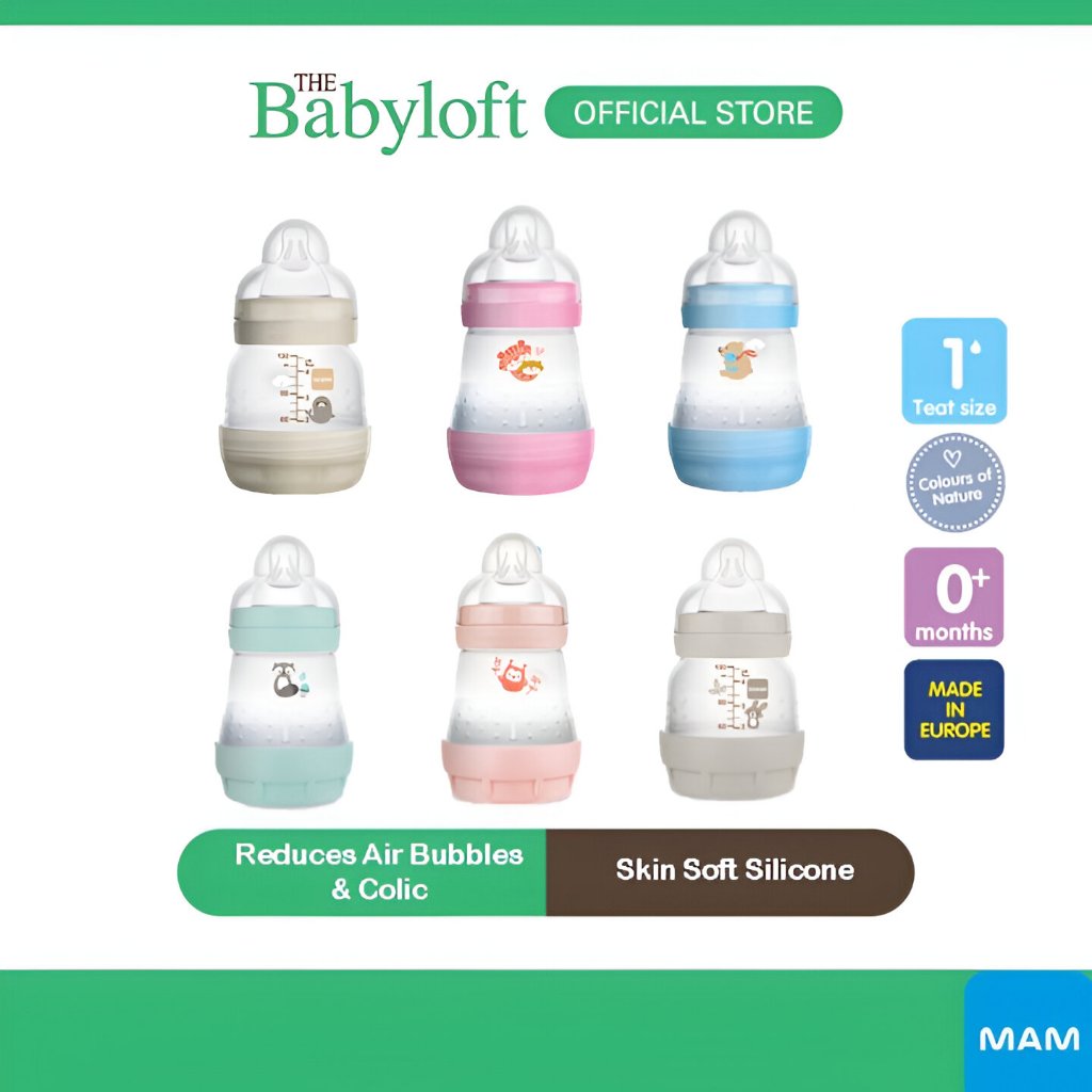 MAM Easy Start Anti Colic Bottle with Slow Flow Silicone Teat (160ml) | Shopee Malaysia