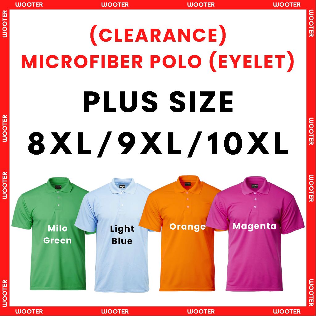 (Clearance) (8XL-10XL) WOOTER Plus Size Microfiber Polo T-Shirt Baju Lelaki Berkolar Plus Size ...