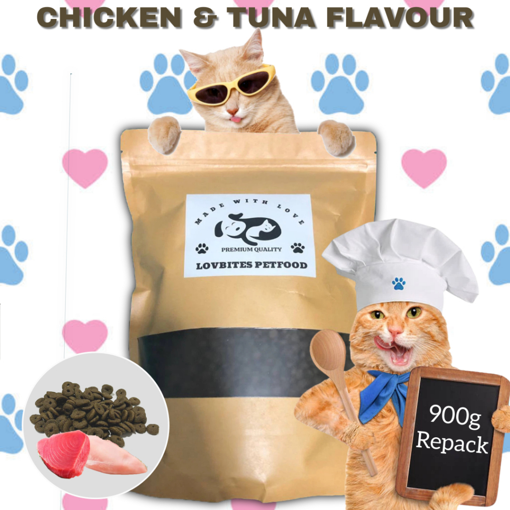 Makanan Kucing Repack 900g Premium Kibbles Catfood Chicken & Tuna ...