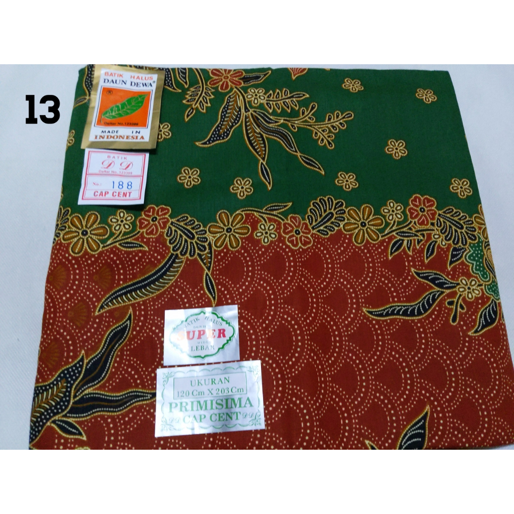Kain Batik Siap Jahit Daun Dewa Original 100% Indonesia Batik Jawa Super Lebar Serap Air High ...