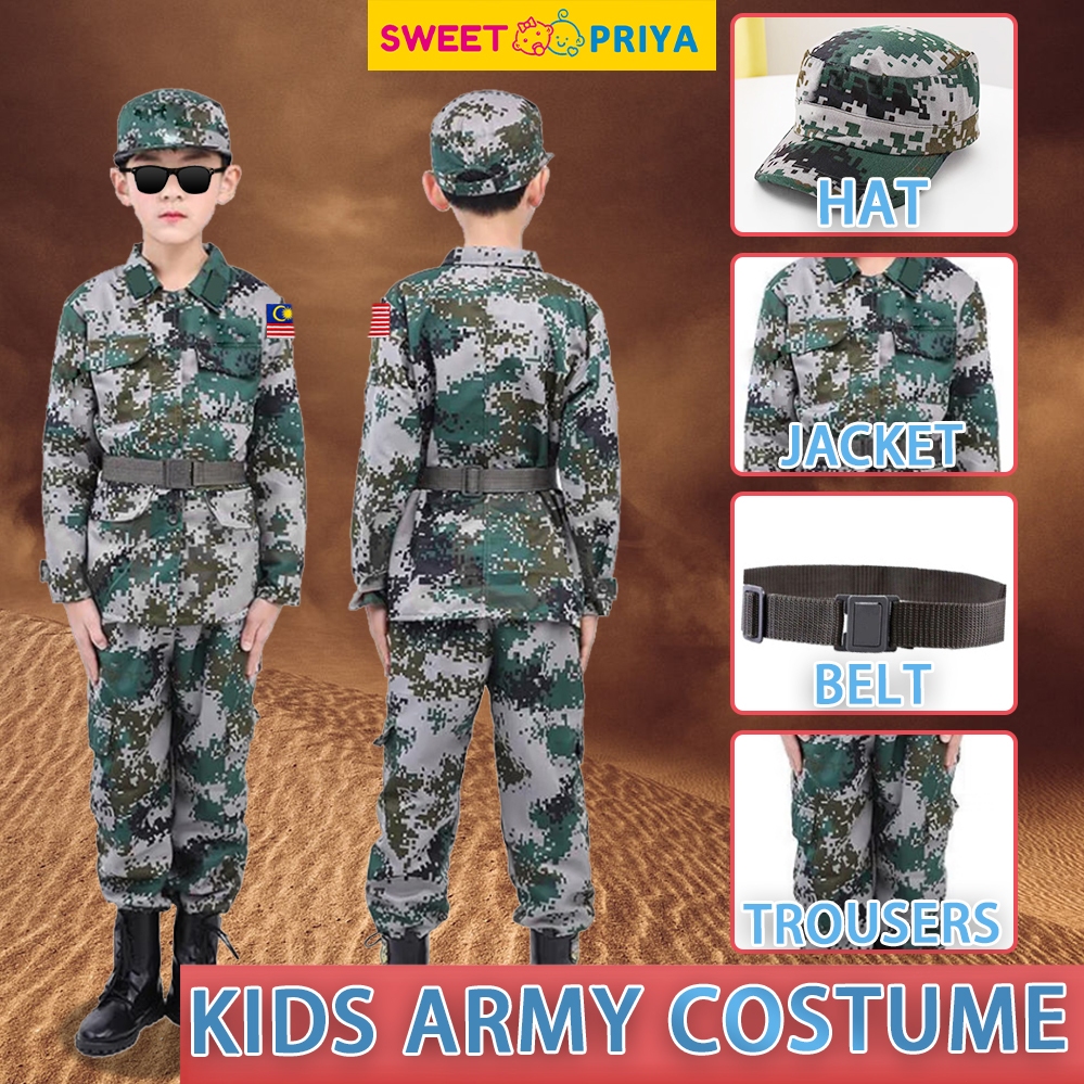 Kids Soldier Army Costume Set Boys & Girls For Children's Day Cosplay ...