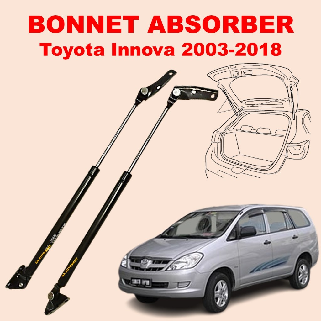 📢PROMOTION📢 Toyota Innova 2003-2018 Rear Bonnet Damper Boot Absorber ...