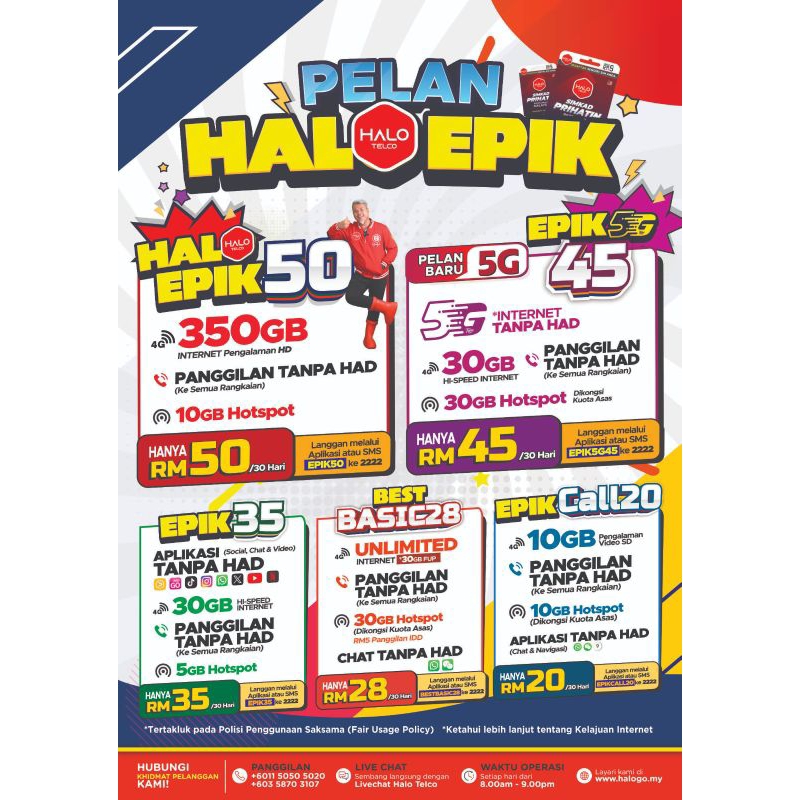 Flyers HaloTelco 2024 Terbaru (50/100pcs) | Shopee Malaysia