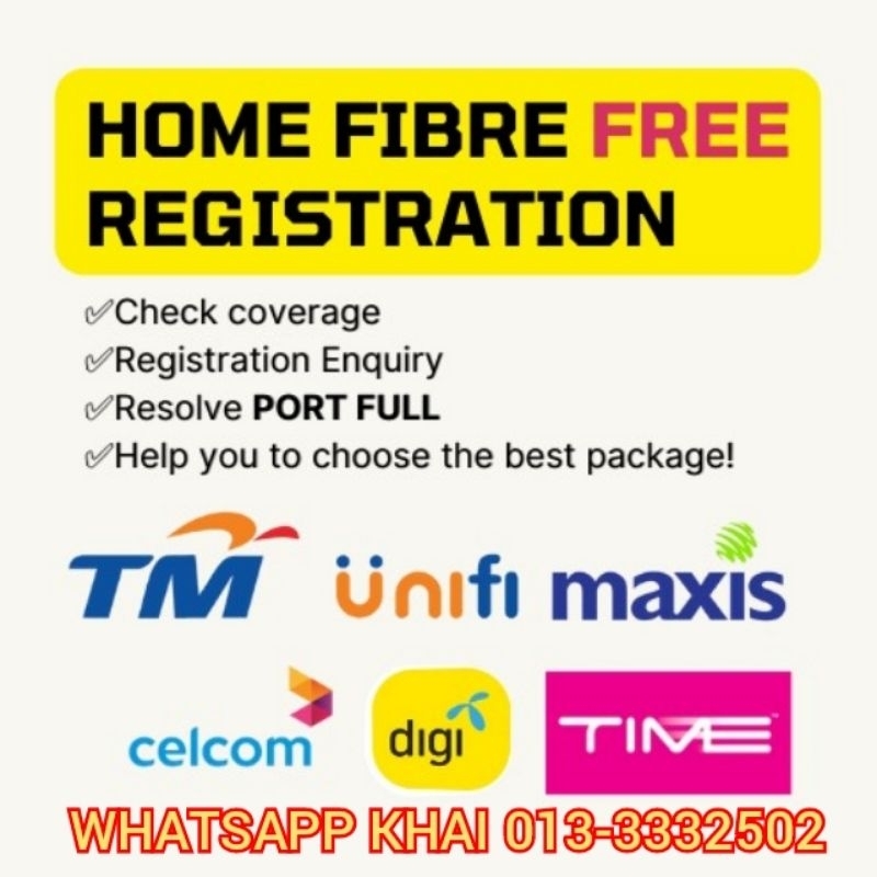Pemasangan / Transfer UNIFI FIBER / CELCOMDIGI / MAXIS FIBRE / TIME ...