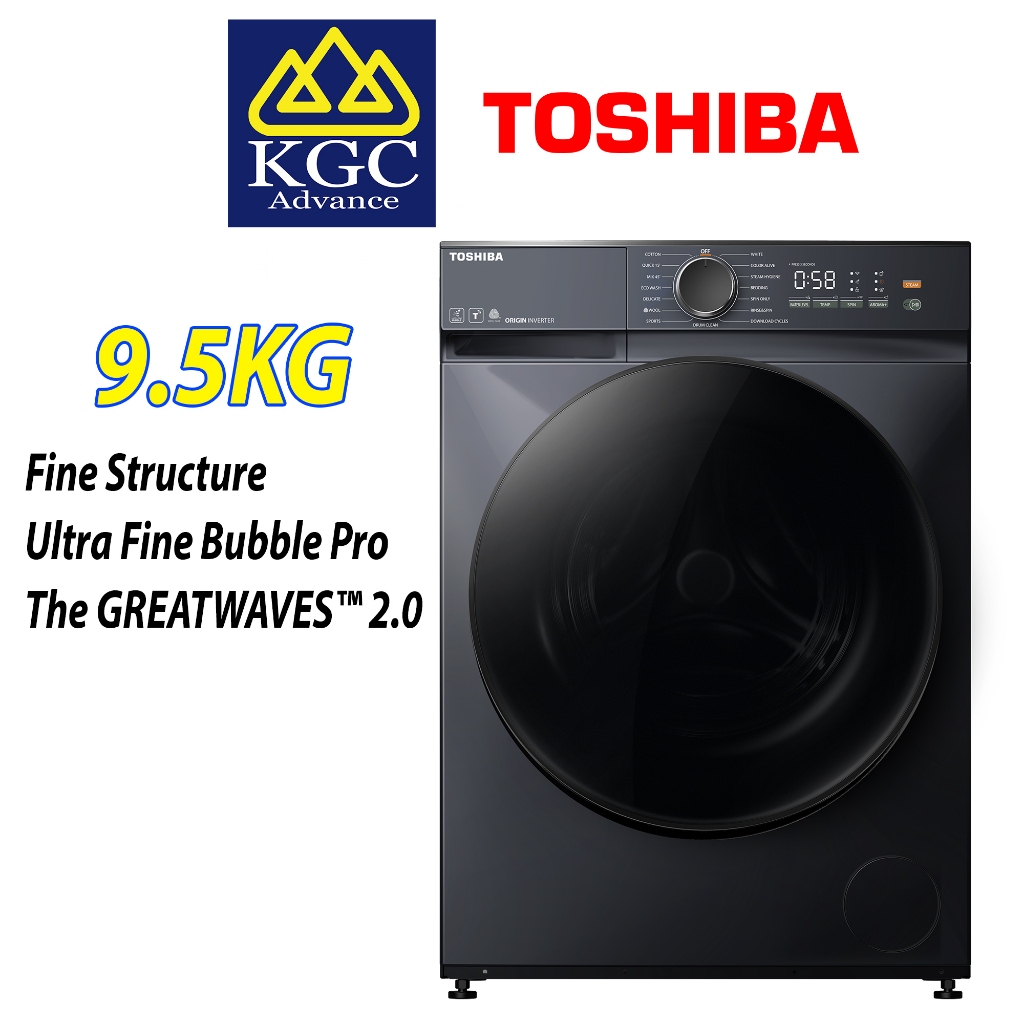 Toshiba 9.5KG FRONT LOAD WASHER AROMA+ Matters Washing Machine TW-T21BU105UWM(MG) | Shopee Malaysia