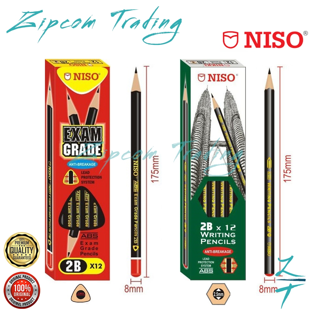 Niso ABS Exam Grade / Writing 2B Pencil (12pcs/1Box) | Shopee Malaysia