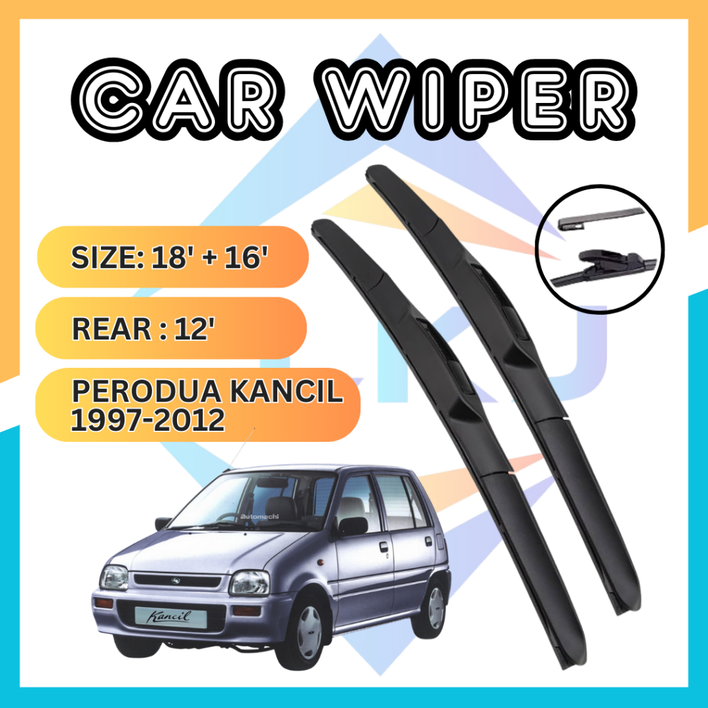 1 SET WIPER BLADE CAR WINDSHIELD WIPER FOR PERODUA KANCIL 1997 -2012 ...