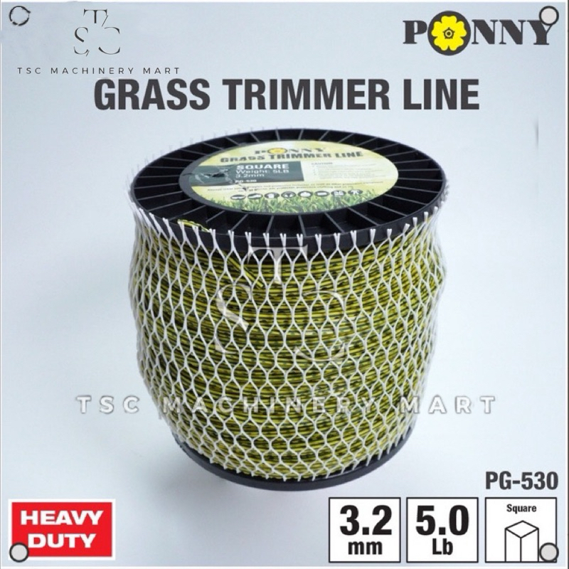 5 LB - 3.2mm PONNY Brush Cutter Trimmer Line / Tali mesin rumput ...