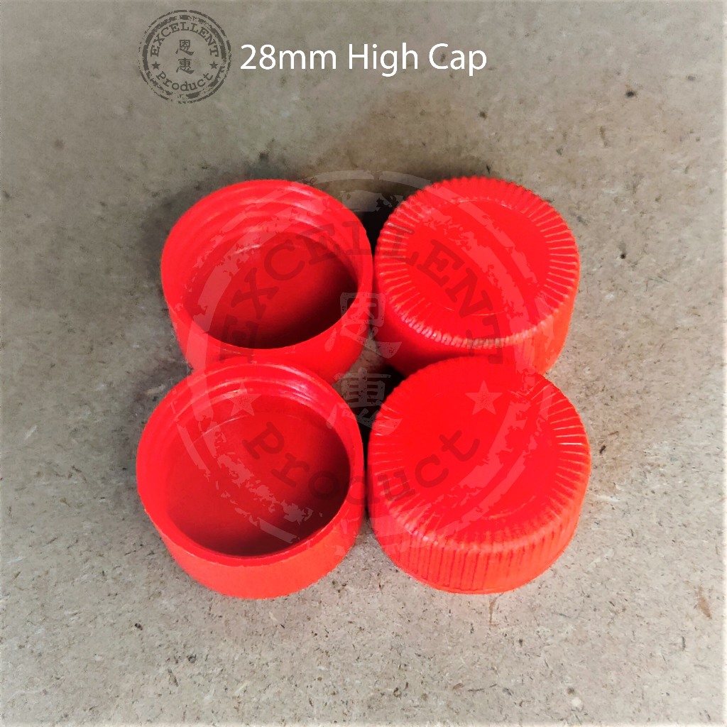 (50/100 PCS) 28mm HIGH Red bottle screw cap / tudung botol / penutup ...