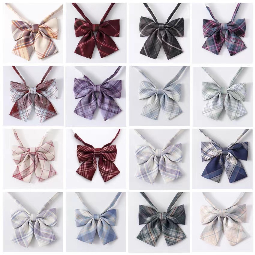 JK Classic Plaid Bow Tie Japanese School Girls JK Uniform Cute Bowknot ...