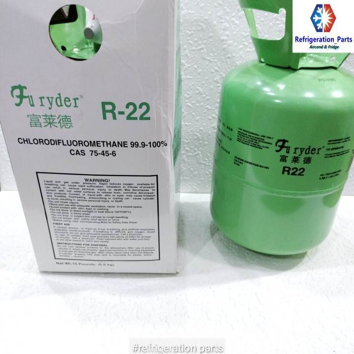 CZ R22 botol gas besar aircon lama tambah gas 冷气外机 充气打gas refrigerant ...