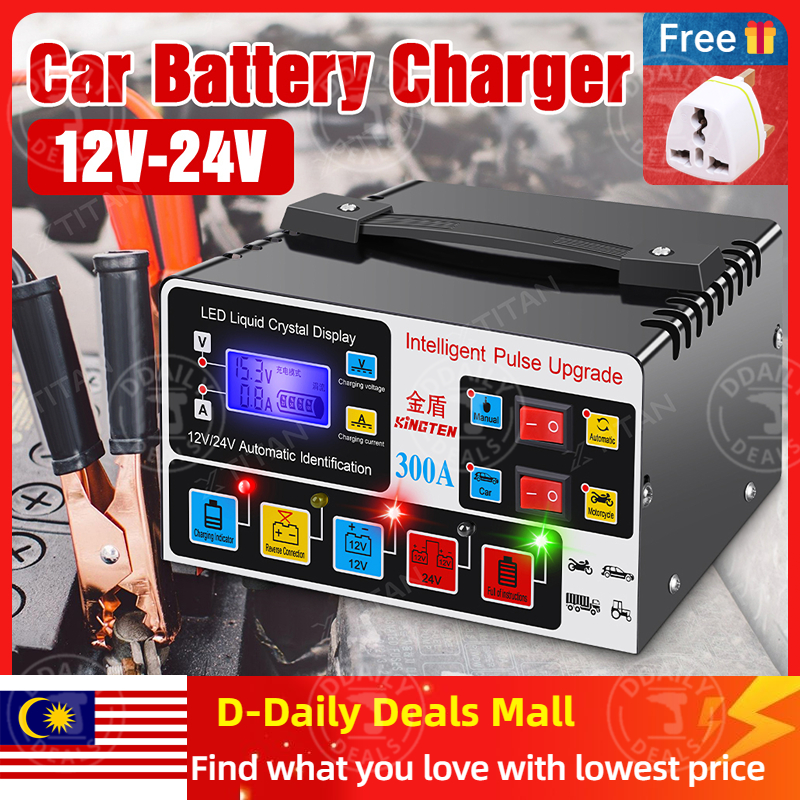 Charger 12v/24v 800A Car Lorry Battery Charger Pengecas Bateri Kereta Lori Pulse Repair Charging ...