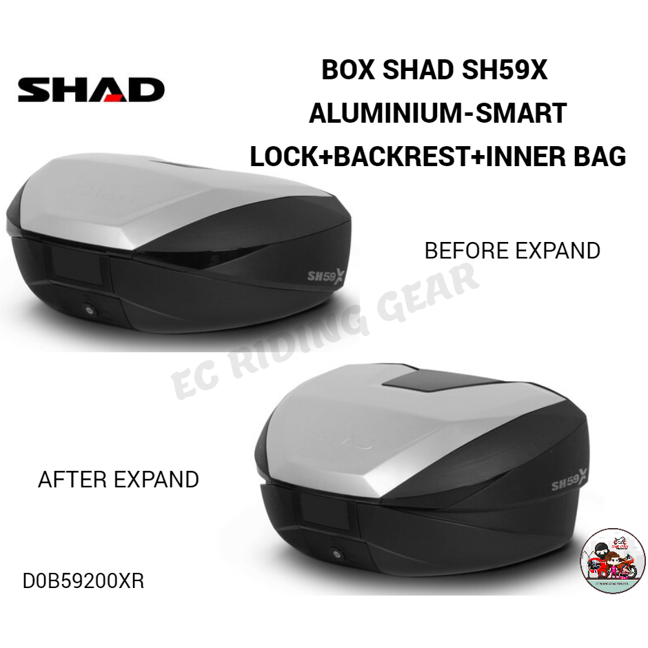 SHAD SH59X - ALUMINIUM (NEW EXPANDIBLE TOP CASE) FOR BMW HONDA KAWASAKI YAMAHA SUZUKI CFMOTO ...