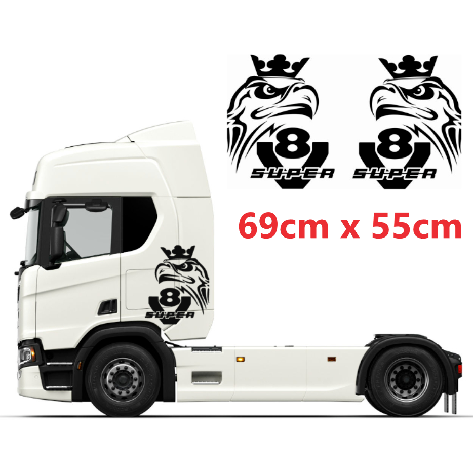 SCANIA V8 Super Truck Stickers Scania Truck Cab Side Stickers pair ...