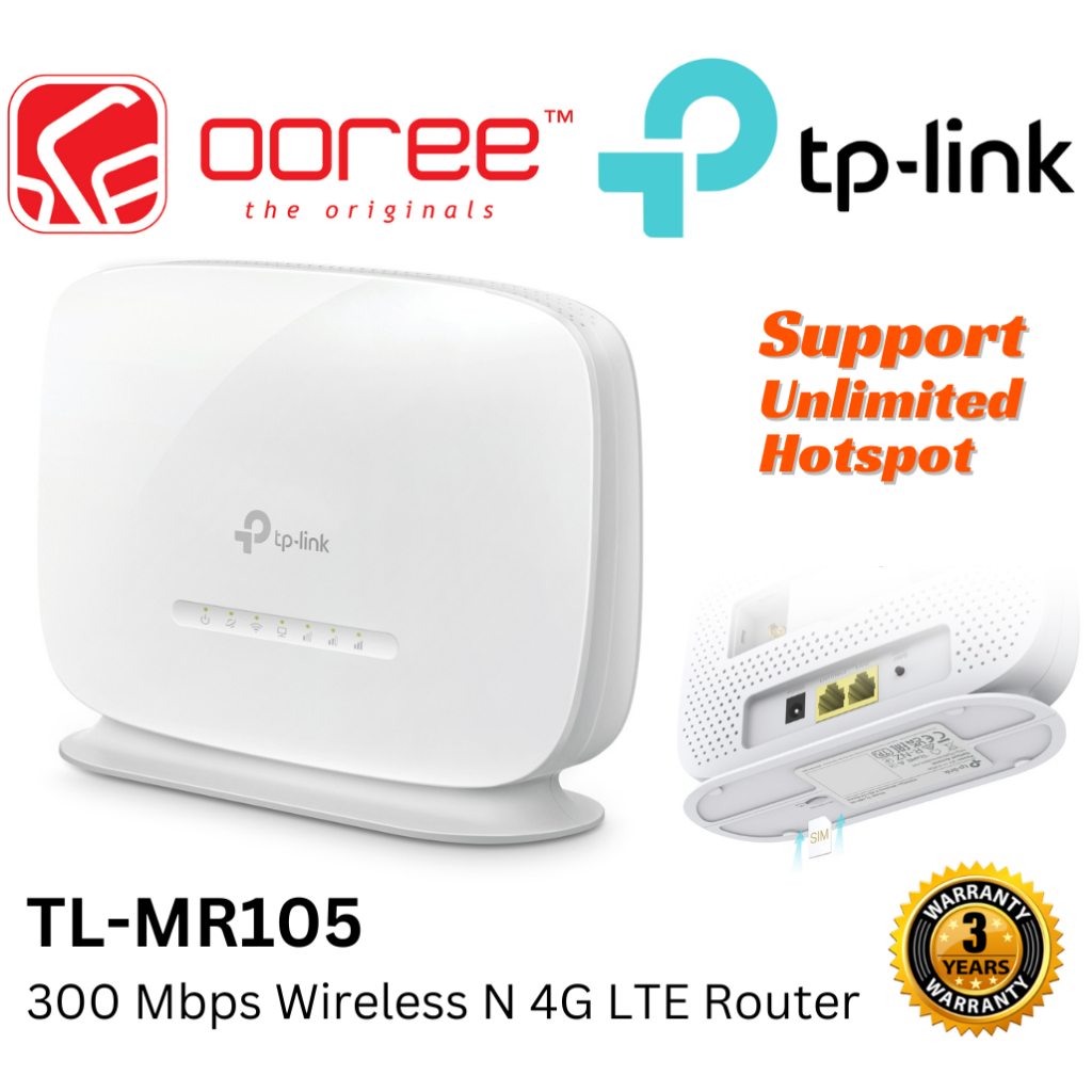 TP-LINK TL-MR100 / TL-MR105 300MBPS WIRELESS N 4G LTE ROUTER WITH SIM ...