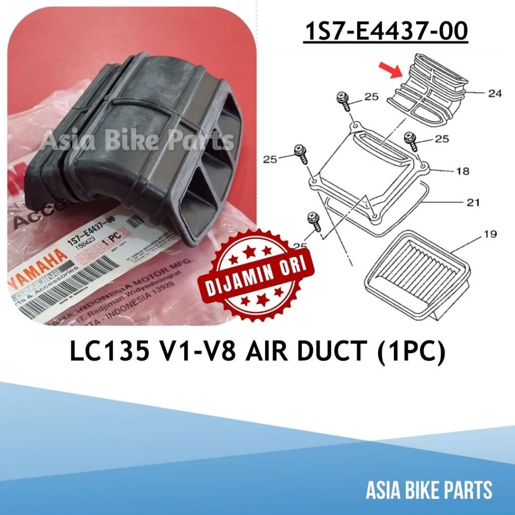 Yamaha Original LC135 V1 V2 V3 V4 V5 V6 V7 V8 Air Filter Box Duct Getah Kotak Angin - 1S7-E4437 ...