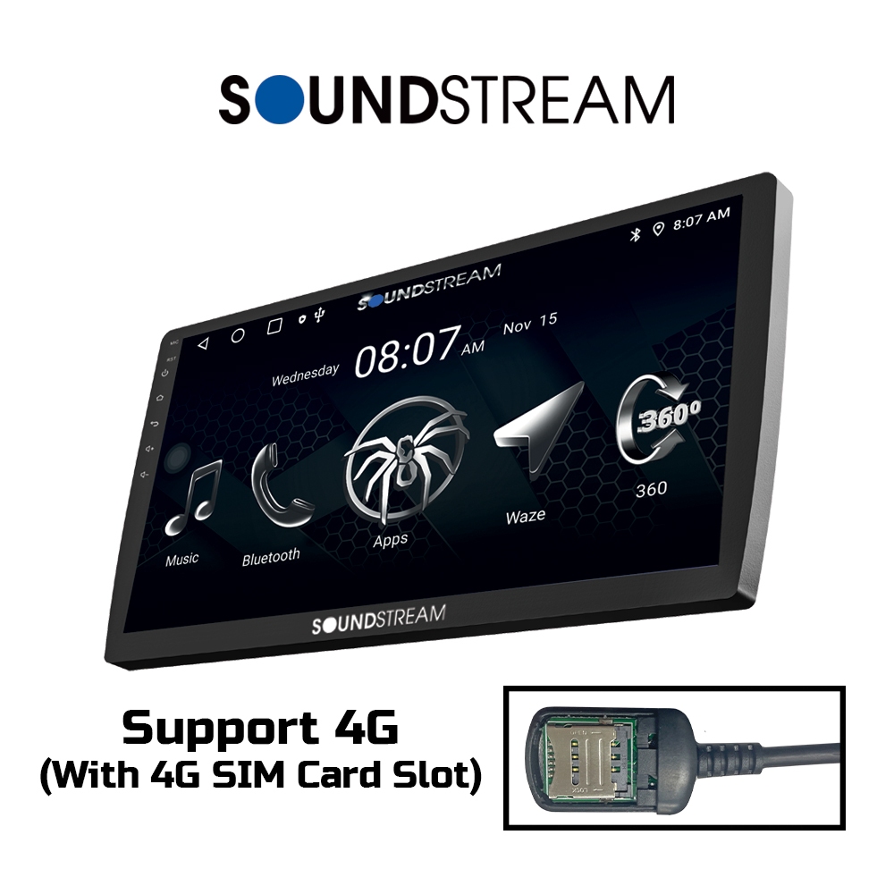 SOUNDSTREAM Anzuo Explore 360 Cam Supported, DSP & 4G Sim Card Car ...
