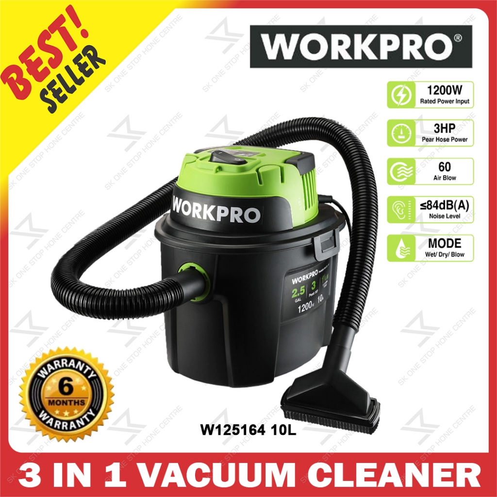 WORKPRO W125164 Vacuum Cleaner 3-IN-1 Wet & Dry and Blower Function ...