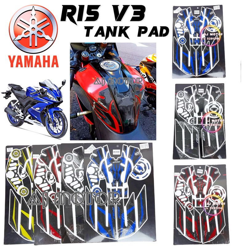 [ STICKER TANK PAD FULL SET ] YAMAHA R15 V3 TANGKI FUEL PETROL MINYAK ...