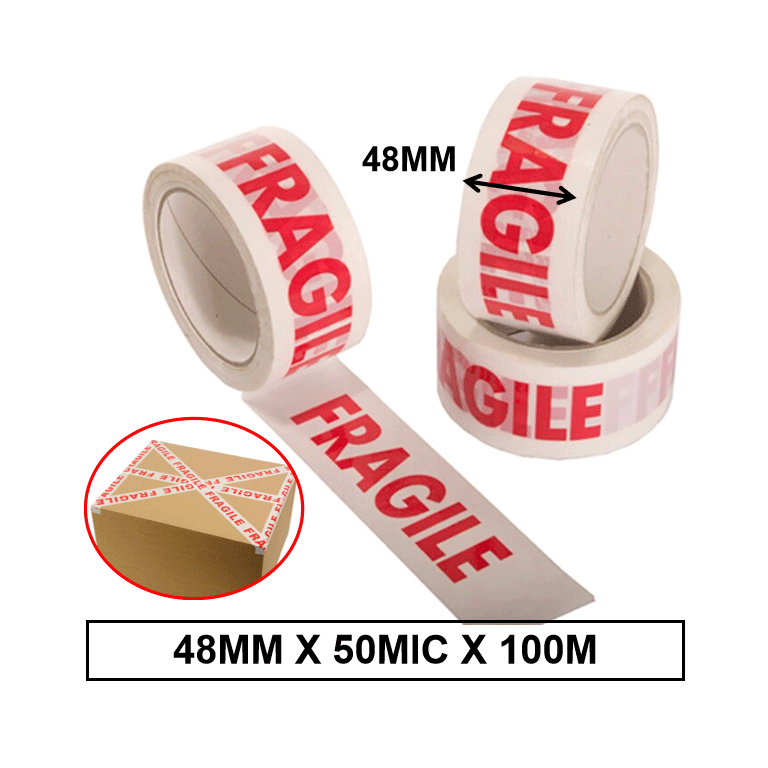 Fragile Tape 48mm x 60yard x 50 mic - King High Quality Fragile Tape ...