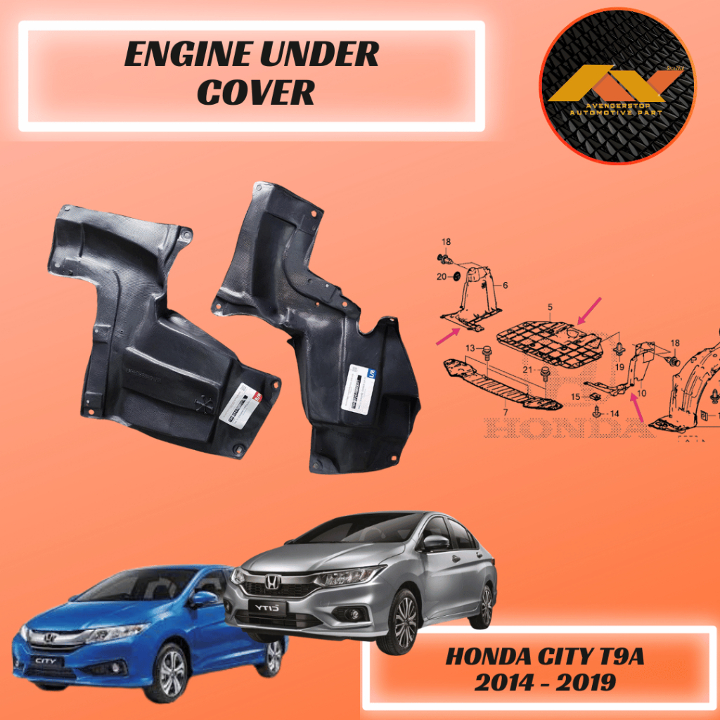 Honda City T9A 2014-2019 Engine Under Cover (Left or Right) NEW HIGH ...