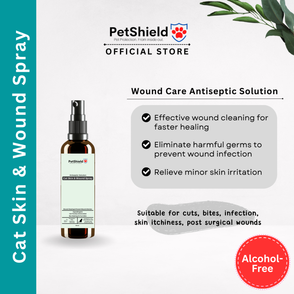 PetShield Cat Skin & Wound Spray 100ml - Antiseptic | Shopee Malaysia