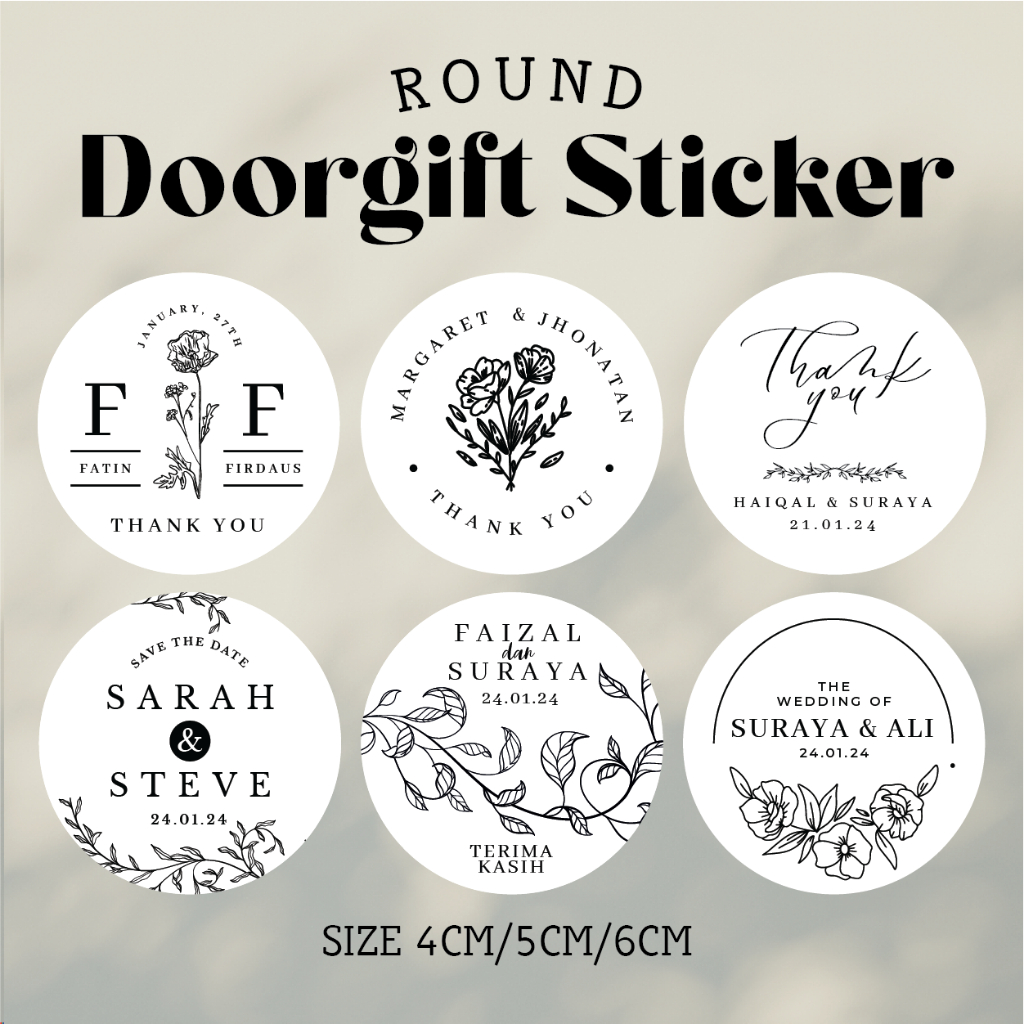 [STICKER] Minimalist Round Thank You Sticker Wedding Aqiqah Engagement ...