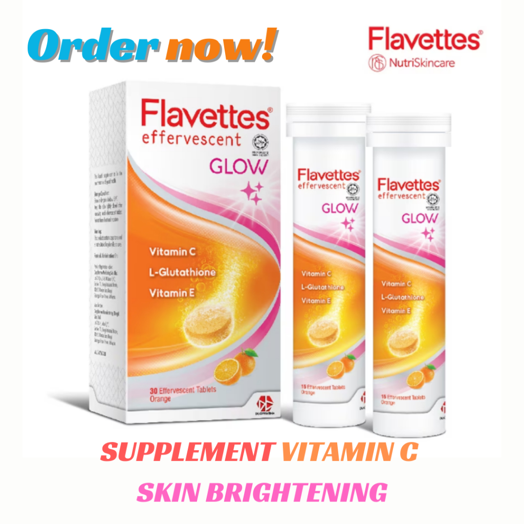 FLAVETTES EFFERVESCENT GLOW TABLET VITAMIN C SKIN BRIGHTENING (15’S ...