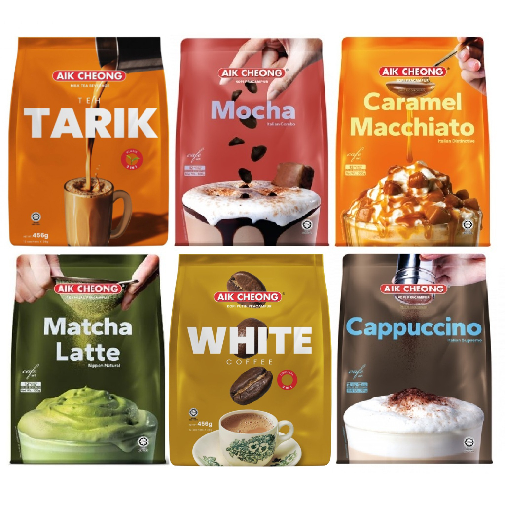 All Types AIK CHEONG 3in1 Coffee Powder Drink 12 sachet (1 Pack ...