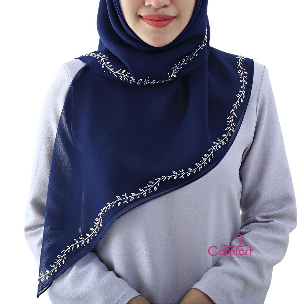 Parvifolia Tudung Bawal Cotton Batu Manik Tabur Cotton Keliling Bidang ...