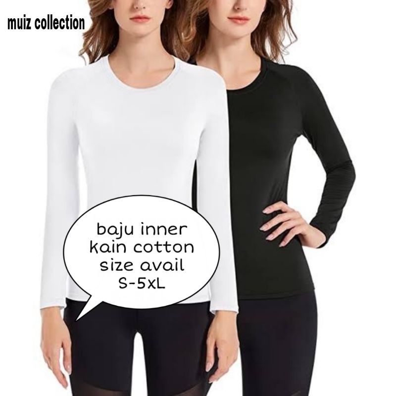 Inner Baju Lengan Panjang/Inner Long Sleeve Shirt Women High Quality ...