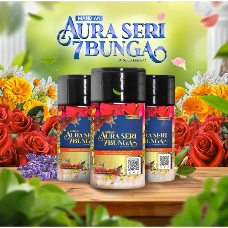 Mandian Aura Seri 7 Bunga bySannaHerbs (Set Sebotol) Untuk Lebih Segar ...