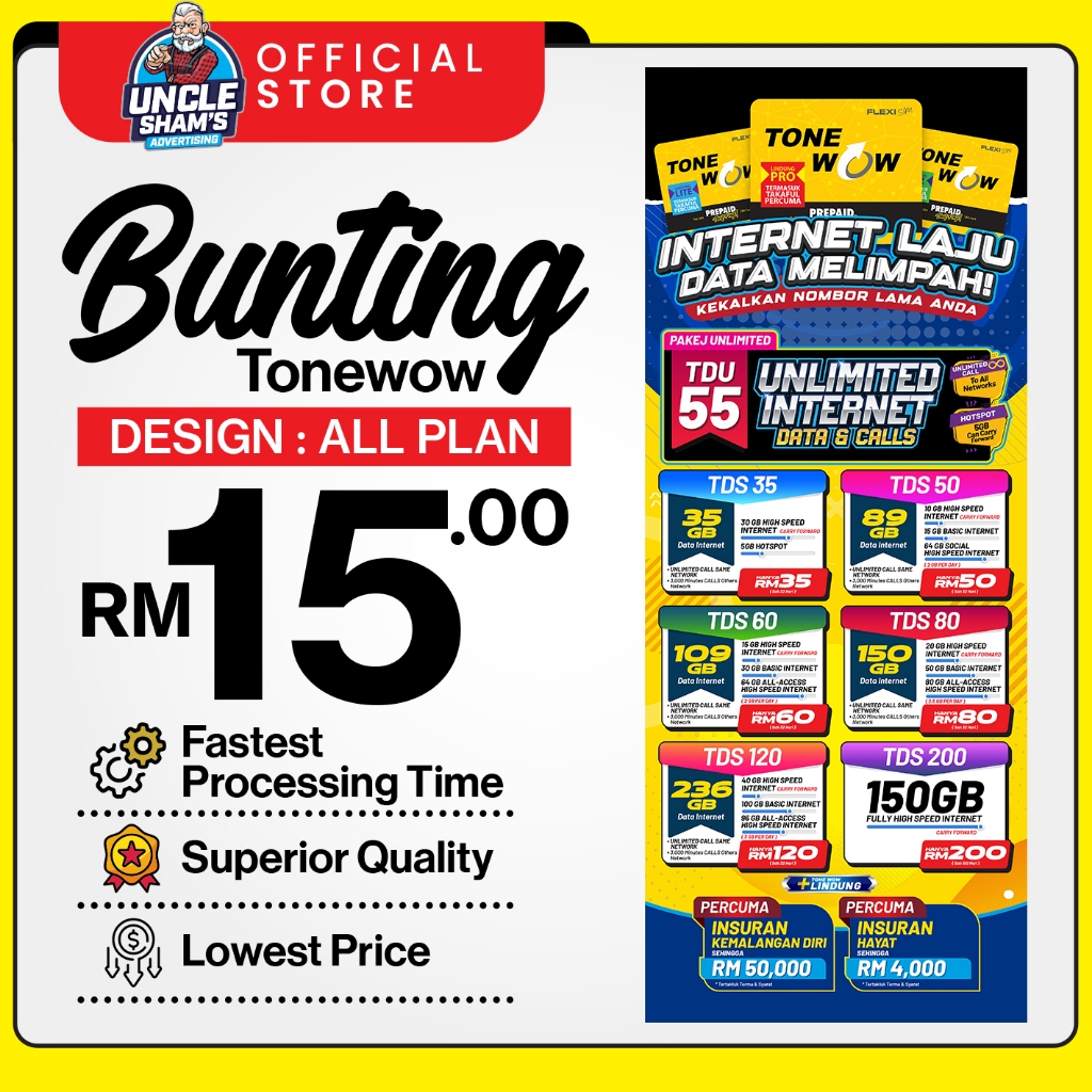 Bunting TONEWOW - All Plan with PLAN TDU55 | Top Quality | Best Seller ...