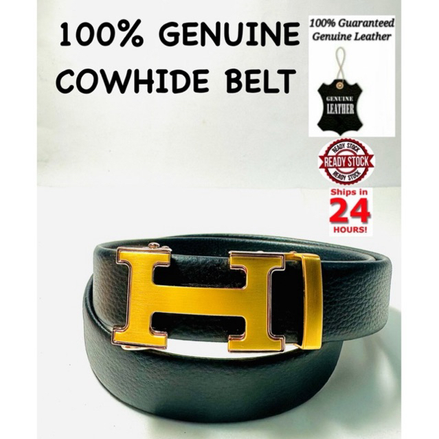 H logo belt for men genuine leather belt men’s automatic buckle tali ...