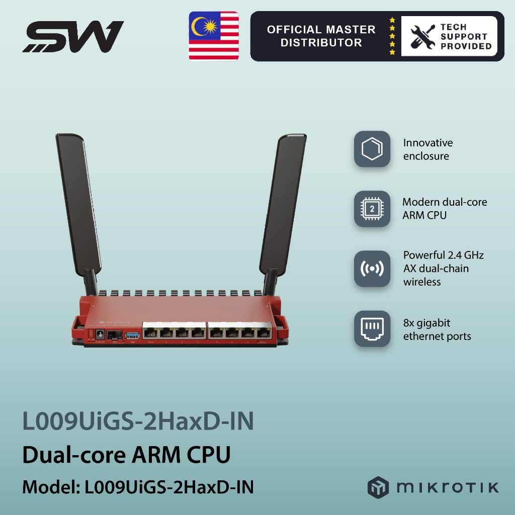 Mikrotik L009UiGS-2HaxD-IN - Dual Core arm CPU with Powerful 2.4GHz ax ...