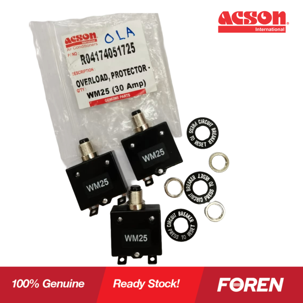 [ACSON] OVERLOAD PROTECTOR SWITCH FOR WALL/ VEILING /CASSETTER (30AMP ...