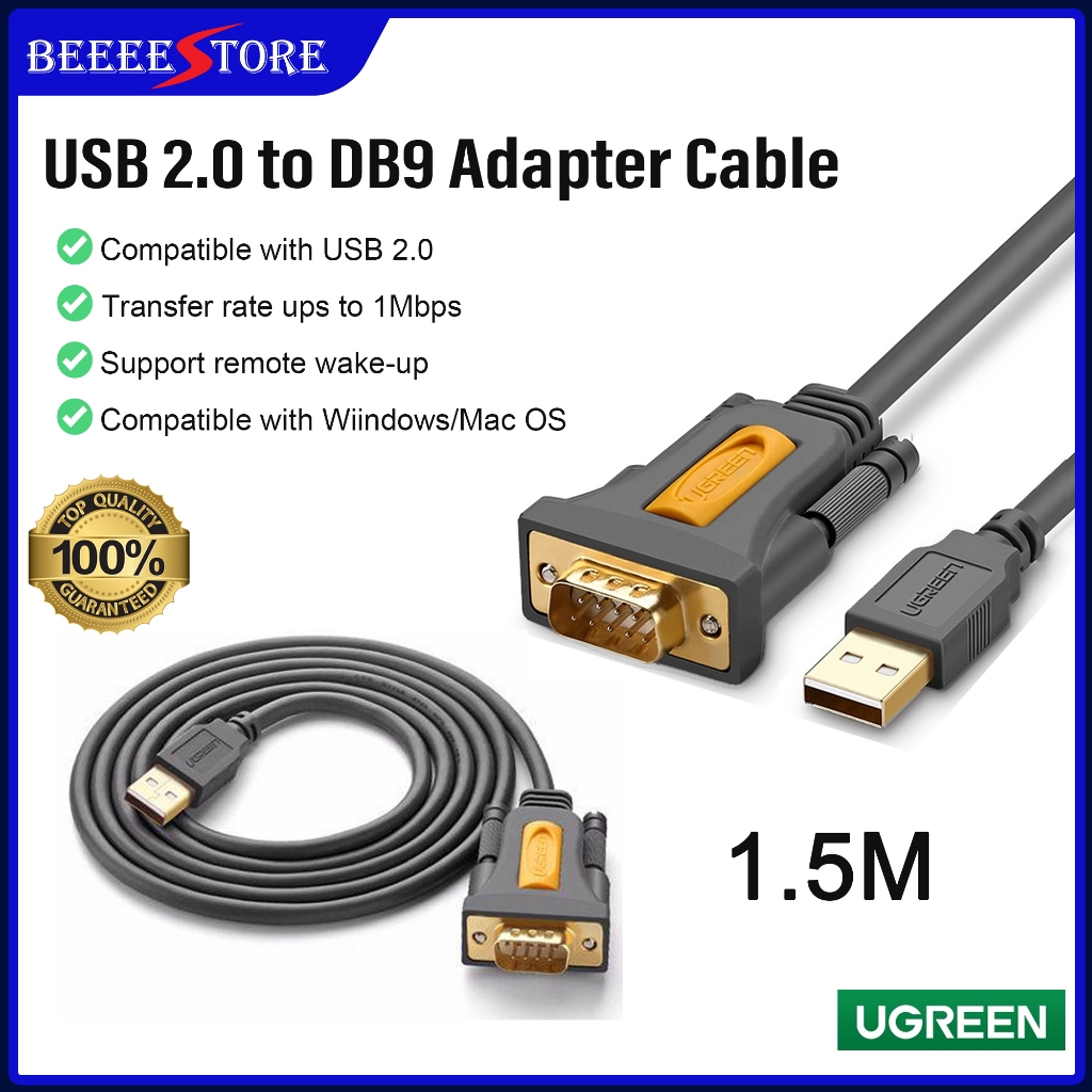 UGREEN USB 2.0 to RS232 DB9 Serial Cable Male A Converter Adapter with PL2303 Chipset for ...