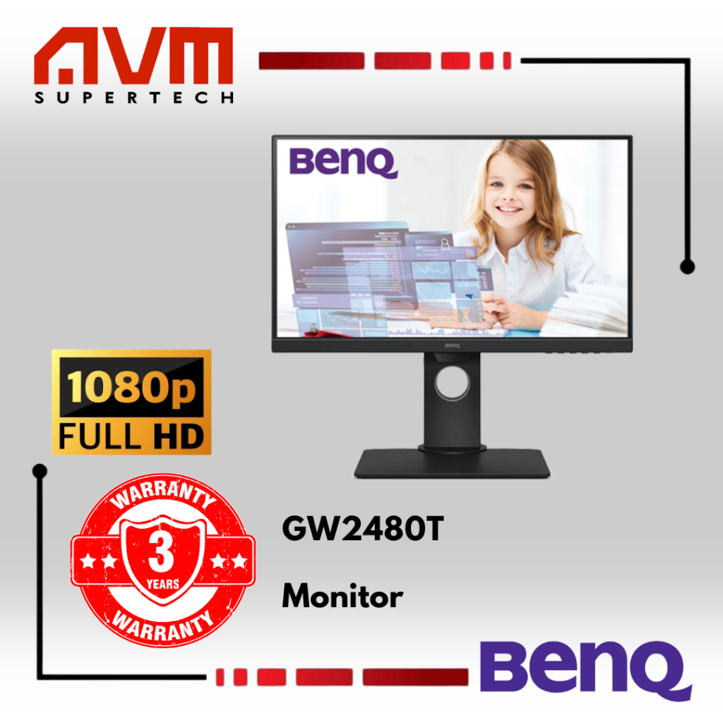 AVM BENQ GW2480T 23.8 inch 1920x1080 (FHD) 60Hz Eye-Care Monitor for ...